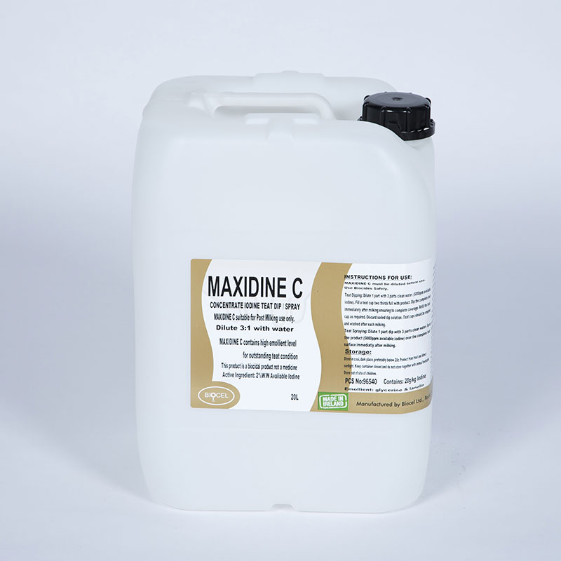 MAXIDINE C • Post Milking Teat Dip • Dairy Hygiene • Biocel Ltd