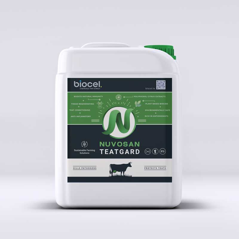 Nuvosan Teat Dip • Sustainable Dairy Hygiene • Biocel Ltd